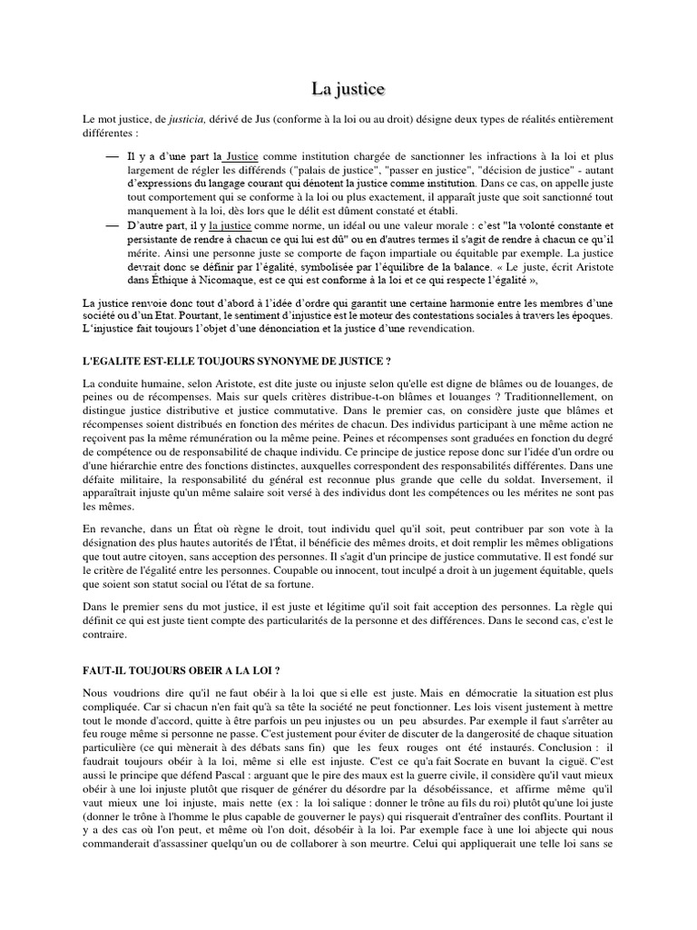 La justice | PDF | Justice | Crime et violence