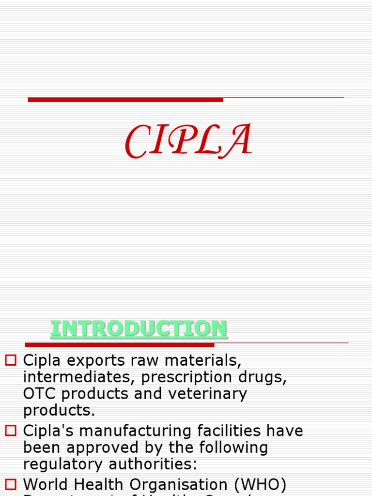 Cipla | PDF | Pharmaceutical Drug | Food And Drug Administration