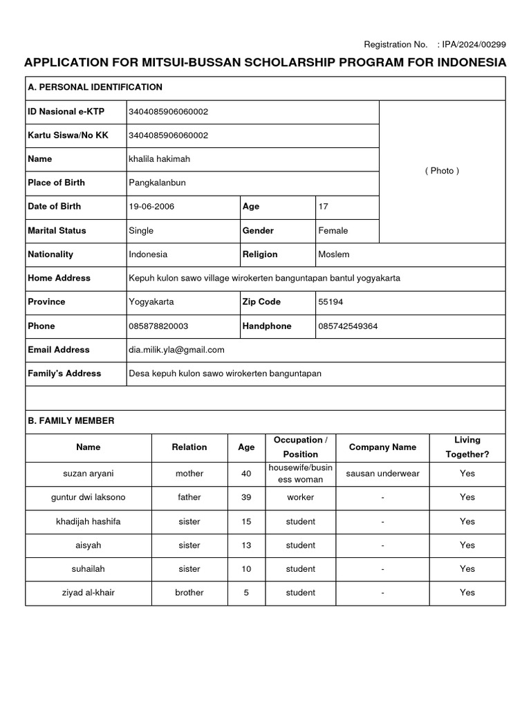 Scholarship Application | PDF