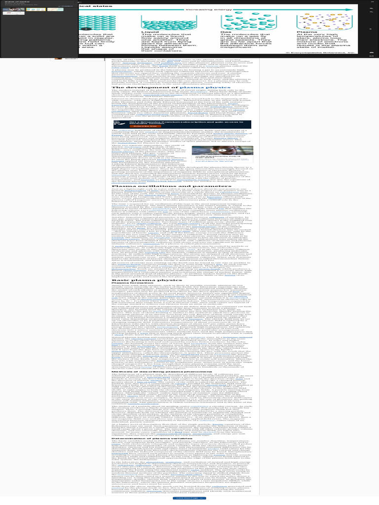 Plasma - Physics, State of Matter, & Facts - Britannica | PDF | Plasma ...