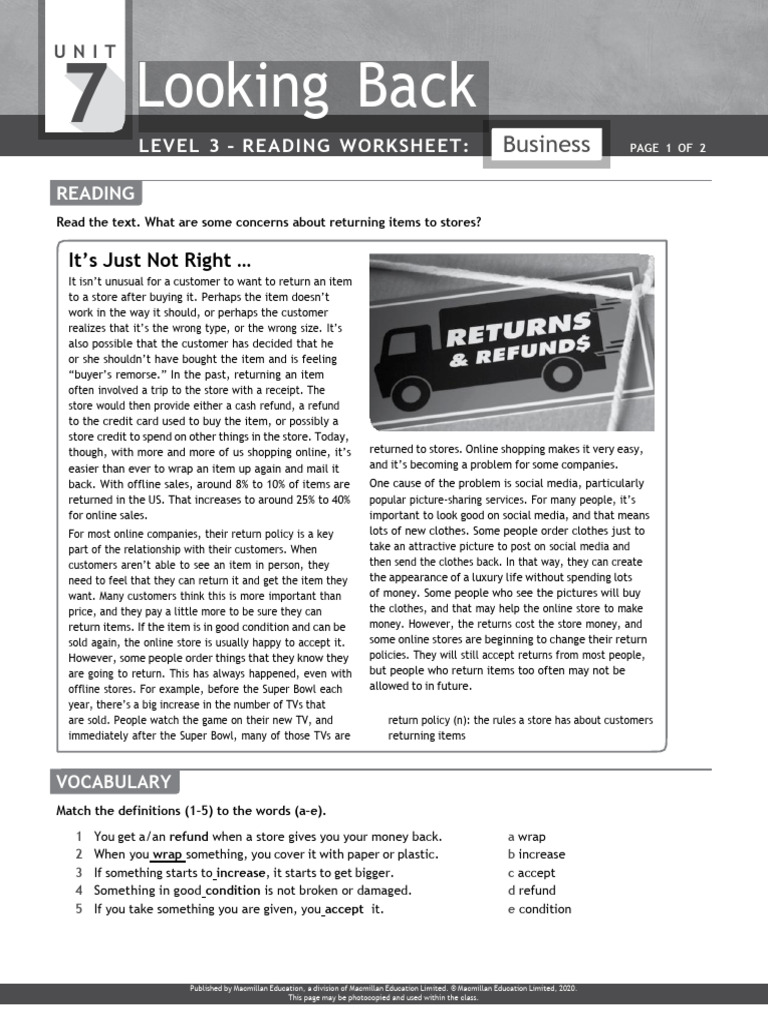 SYM 3 U07 ReadingWorksheet Removed | PDF | Online Shopping | Online And Offline