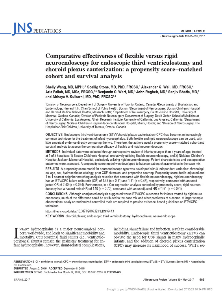 [19330715 - Journal of Neurosurgery_ Pediatrics] Comparative ...