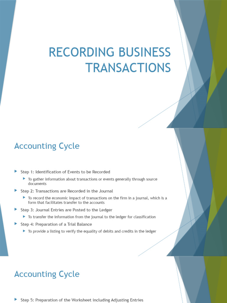 4 Recording Business Transactions | PDF | Debits And Credits ...