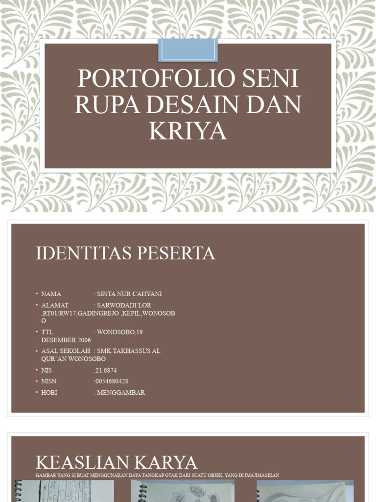Portofolio Seni Rupa Desain Dan Kriya | PDF