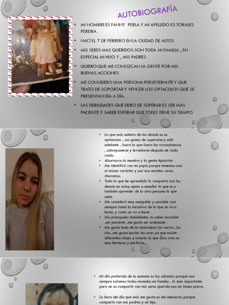 Autobiografia | PDF | Relaciones personales, crianza y desarrollo personal