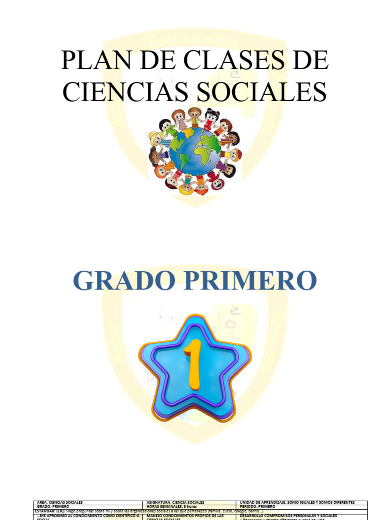 Plan de Ciencias Sociales Grado 1° | PDF | Ciencias Sociales | Paisaje