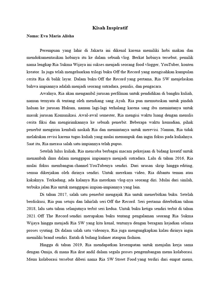 Kisah Inspiratif Eva | PDF