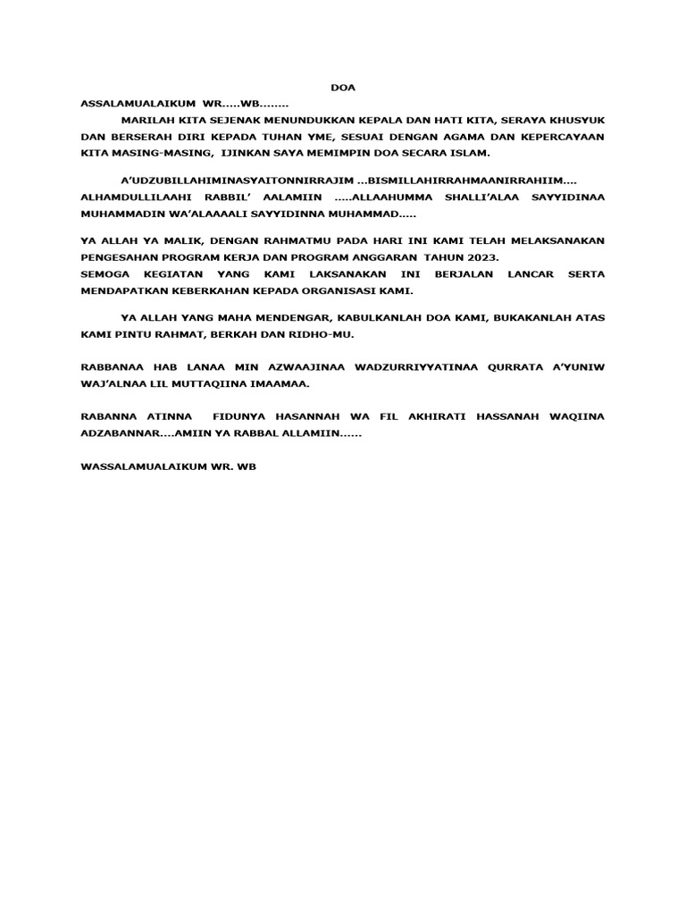 Doa 1 | PDF | Karier & Perkembangan | Pengembangan Diri