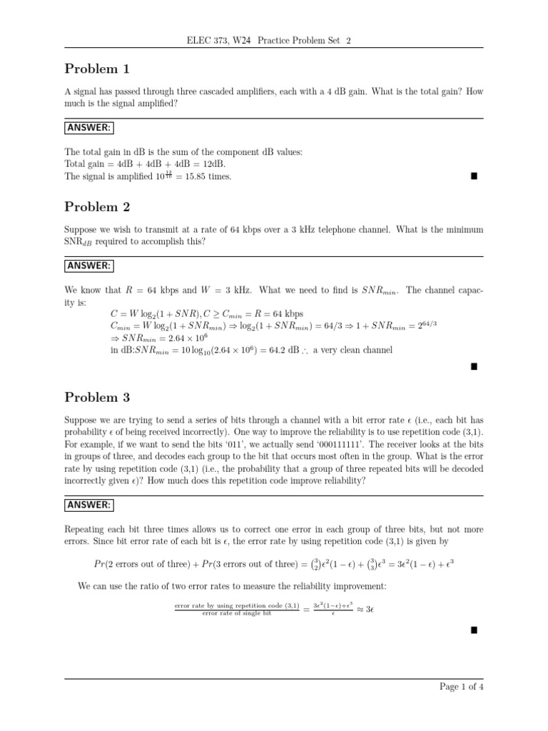 Solution To Practice Problem Set 2 Pdf Computer Engineering 7329
