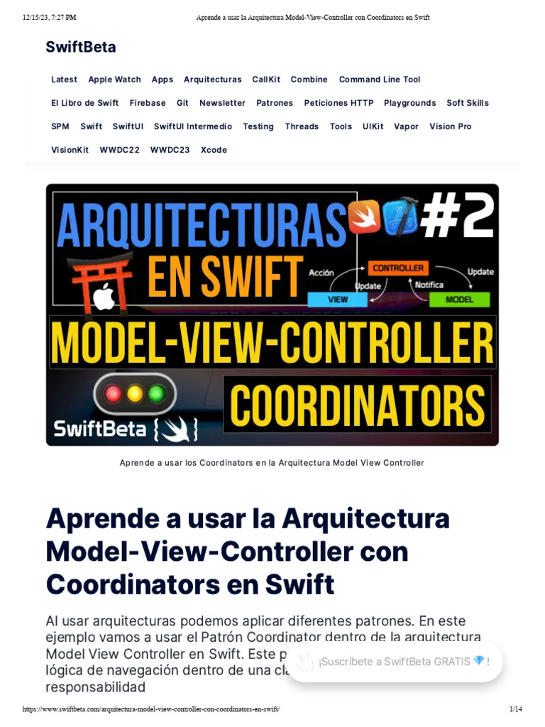 Aprende a usar la Arquitectura Model-View-Controller con Coordinators en Swift | PDF ...