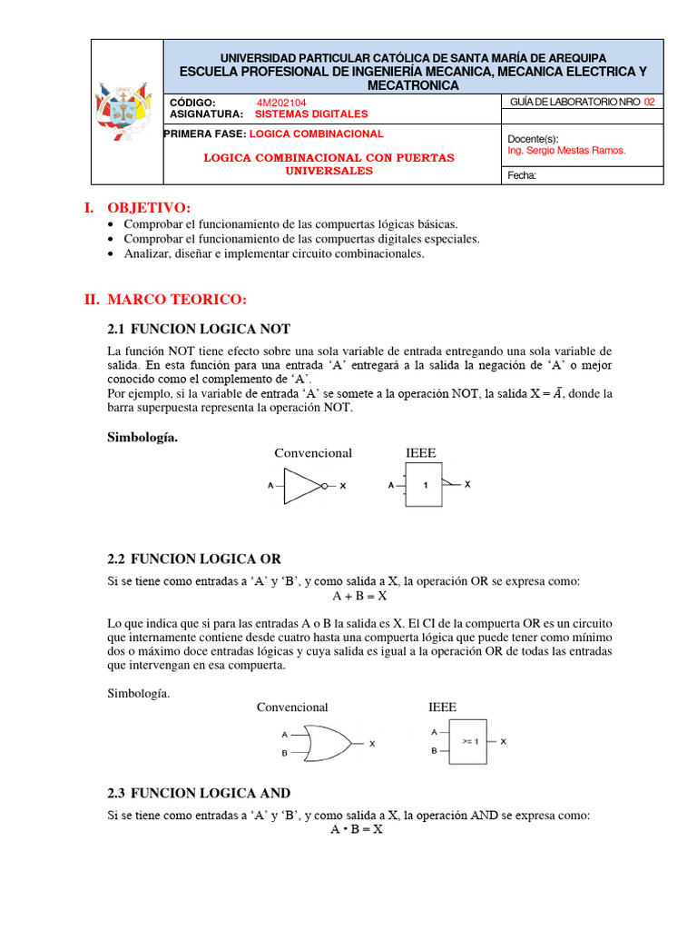 Guia Practica 2 2023 | PDF | Puerta lógica | Informática teórica