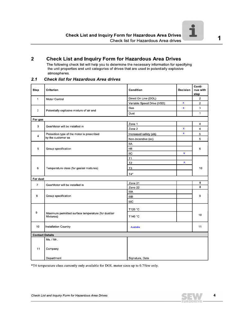 IECEx Motor Check List | PDF