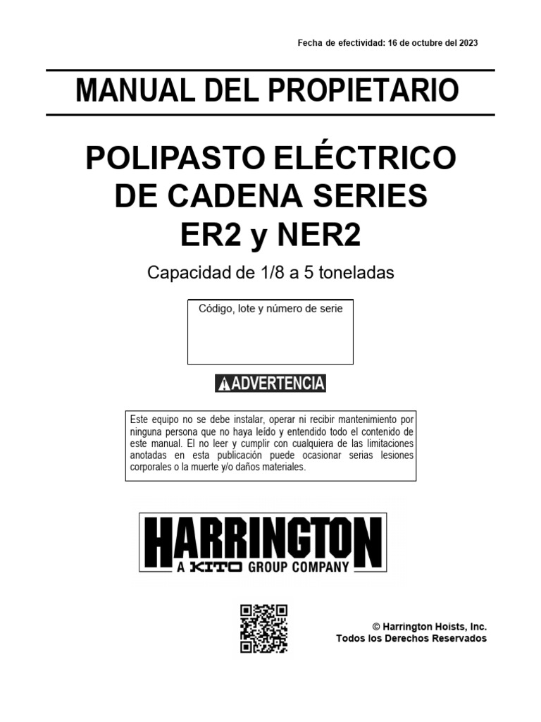 ER2 Owners Manual SPN | Descargar gratis PDF | Conector eléctrico | Grúa (máquina)