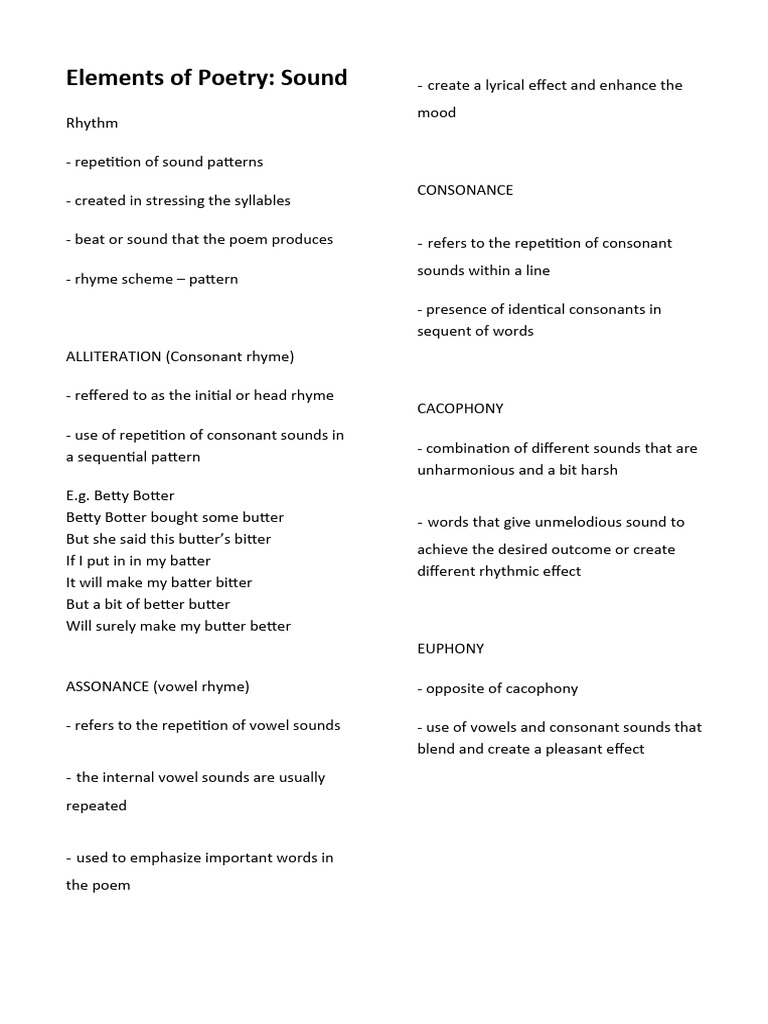 Elements of Poetry: Sound | PDF | Poetry