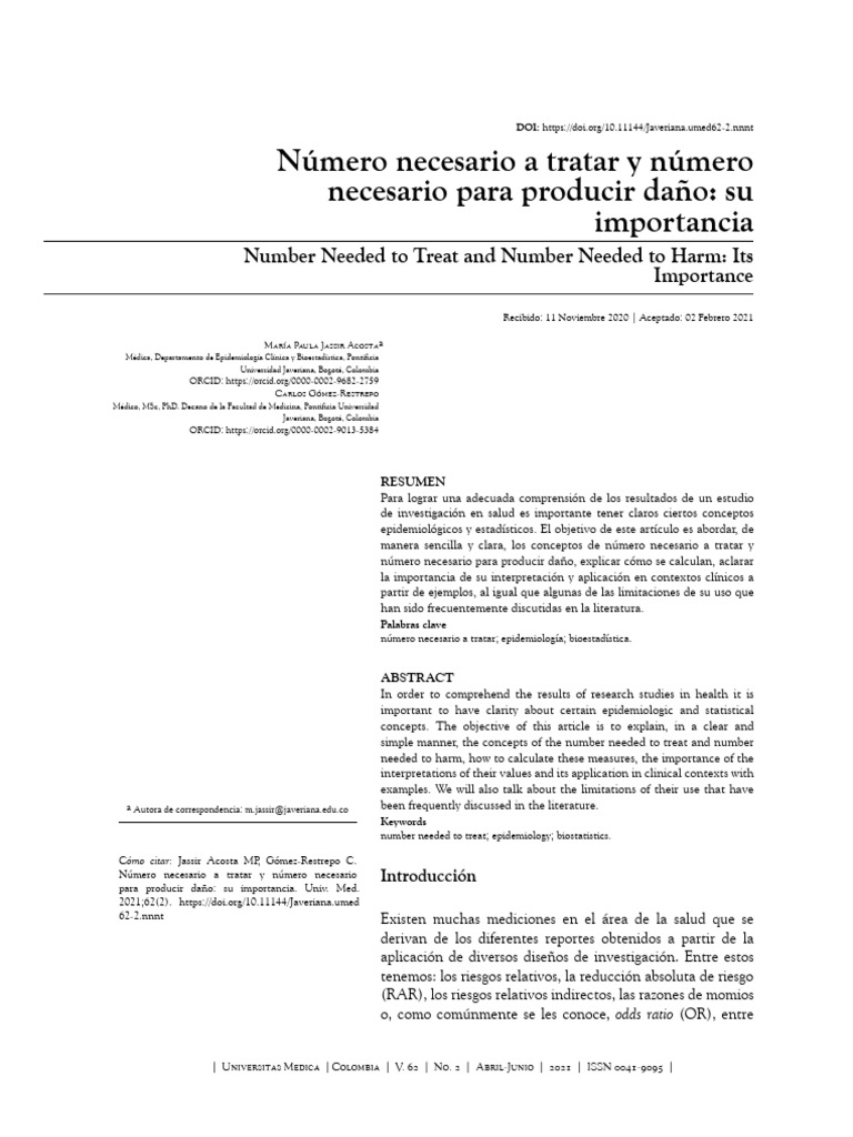 NNT y NNH | PDF | Ensayo clínico | Placebo