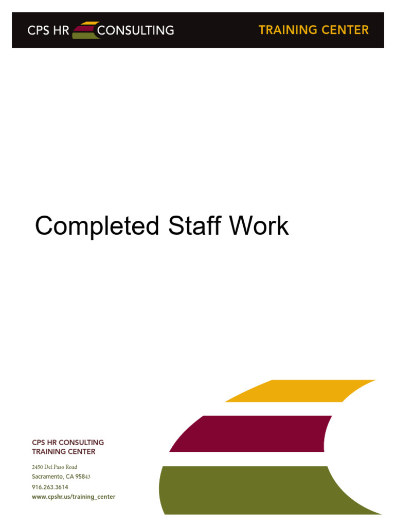 Completed Staff Work: Training Center | PDF | Standard Deviation | Mean