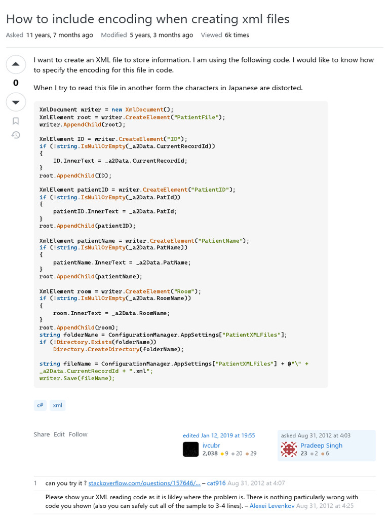 XML Encoding for C# Developers | PDF | Filename | String (Computer Science)