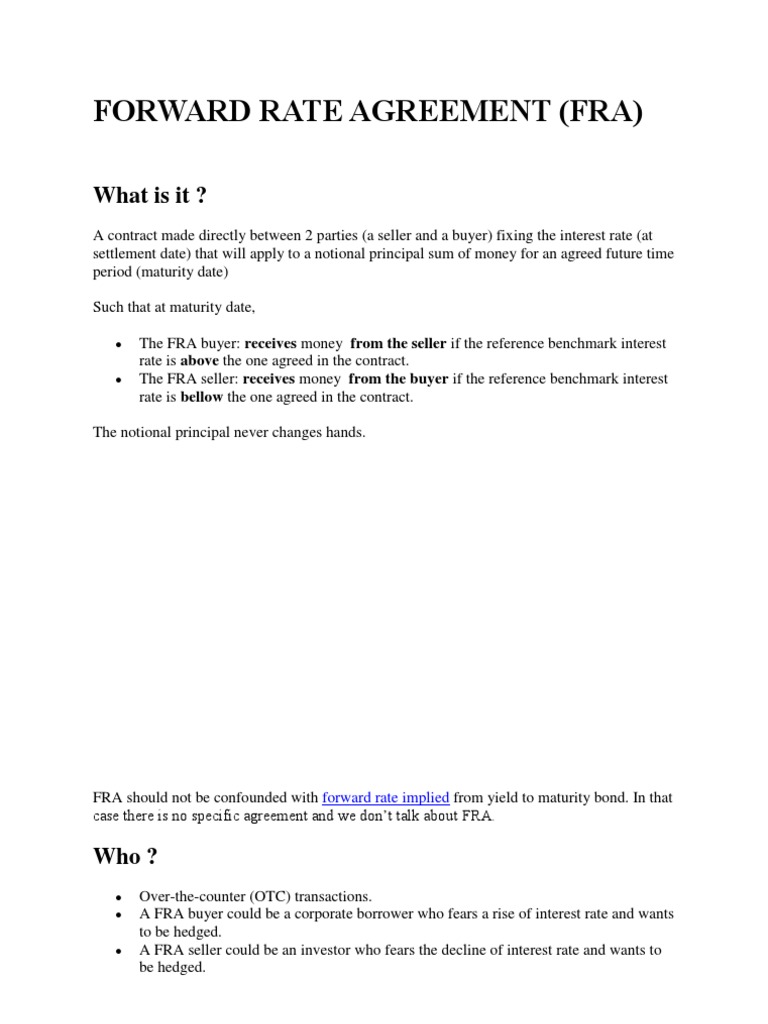 Forward Rate Agreement | Bonds (Finance) | Hedge (Finance)