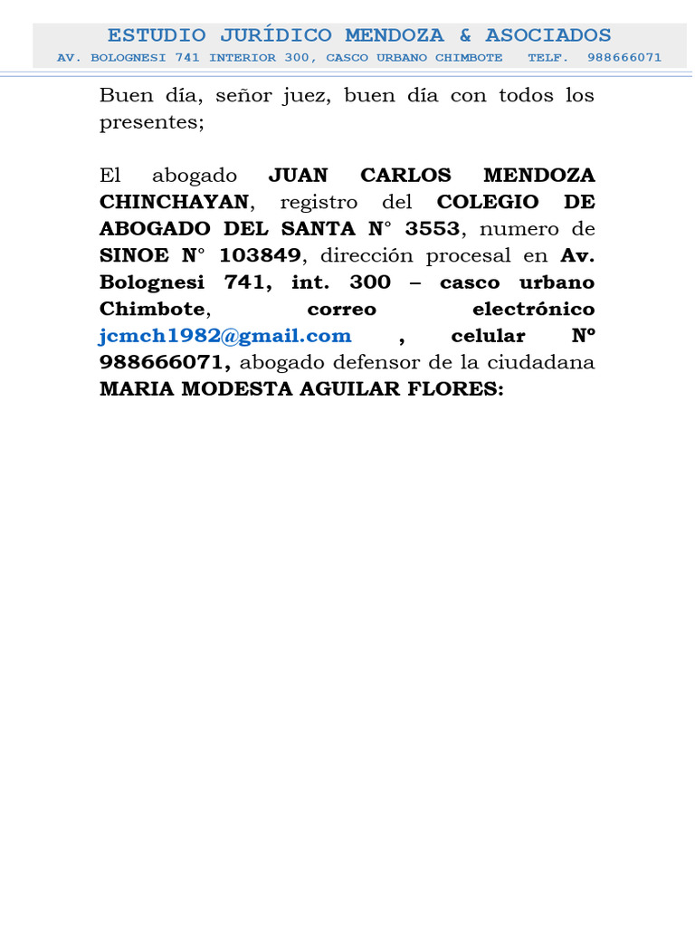 Alegatos, Maria Modesta Aguilar Flores | PDF | Justicia | Crimen y ...