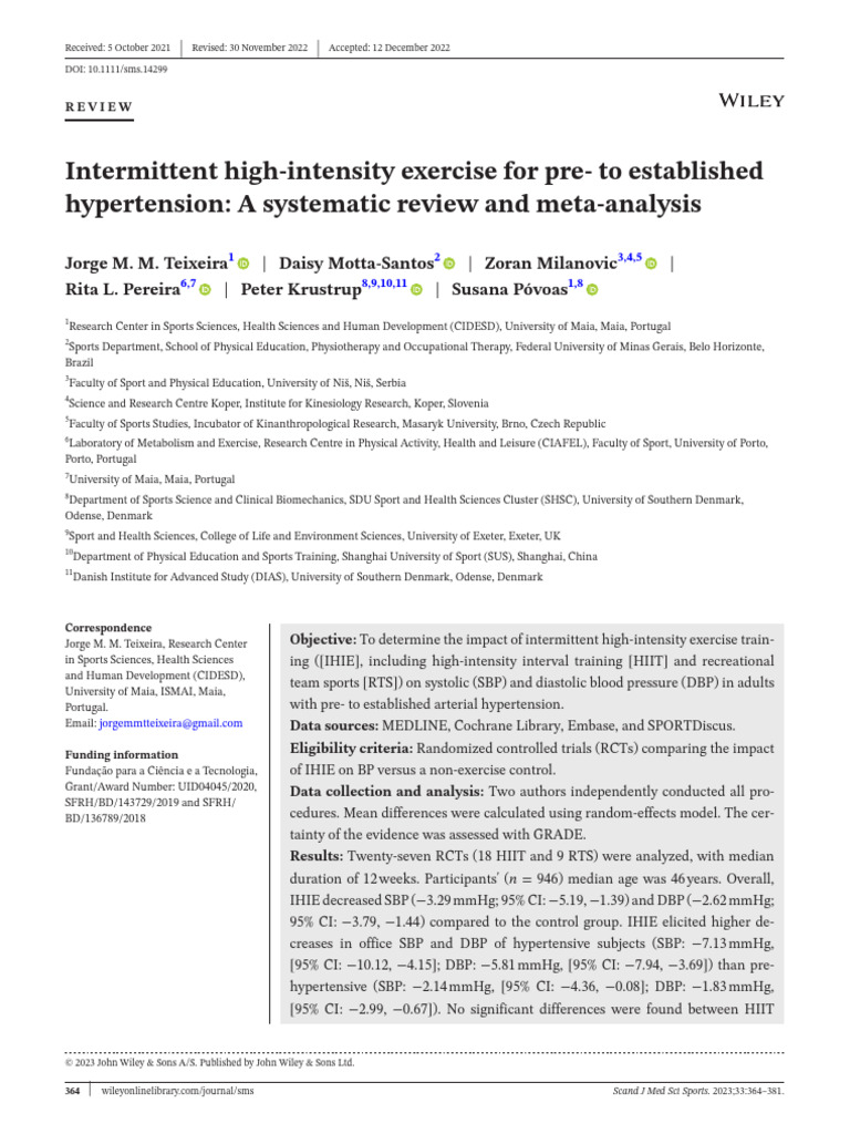 Intermittent_high-intensity_exercise_for_pre-_to_e | PDF | Blood Pressure | High Intensity ...