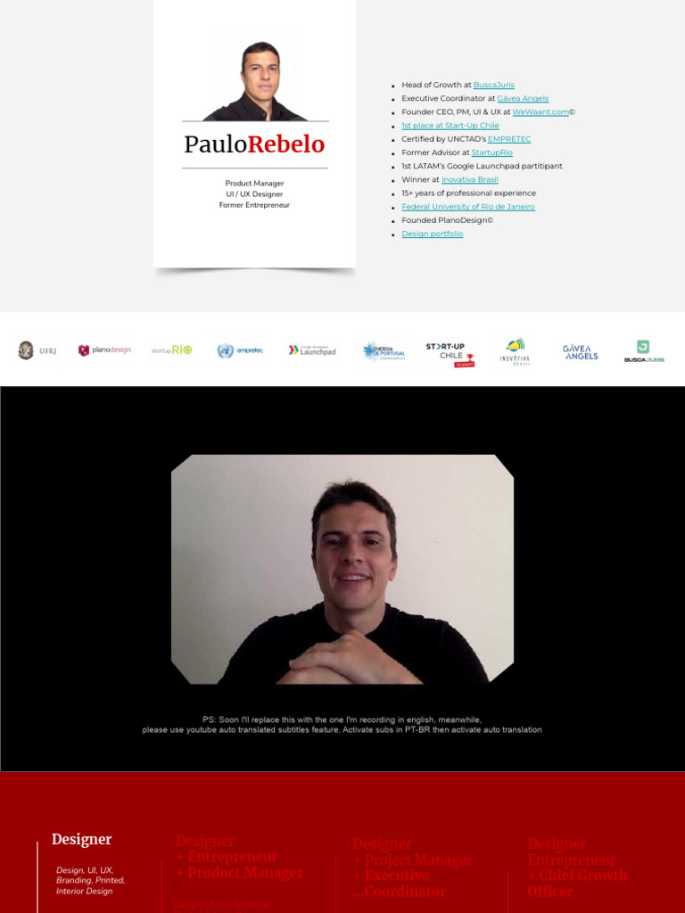 1.2) Paulo Rebelo - Work Info - Detailed | PDF | Startup Company ...