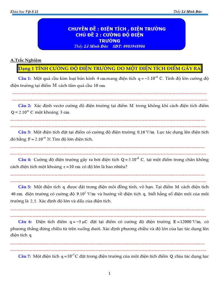 t3a Thuyết Electron Cuong Do Dien Truong 2 | PDF