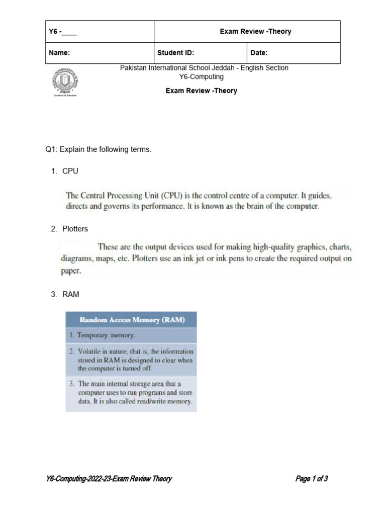 Exam Review Theory - Answer Key | PDF | Optical Character Recognition ...