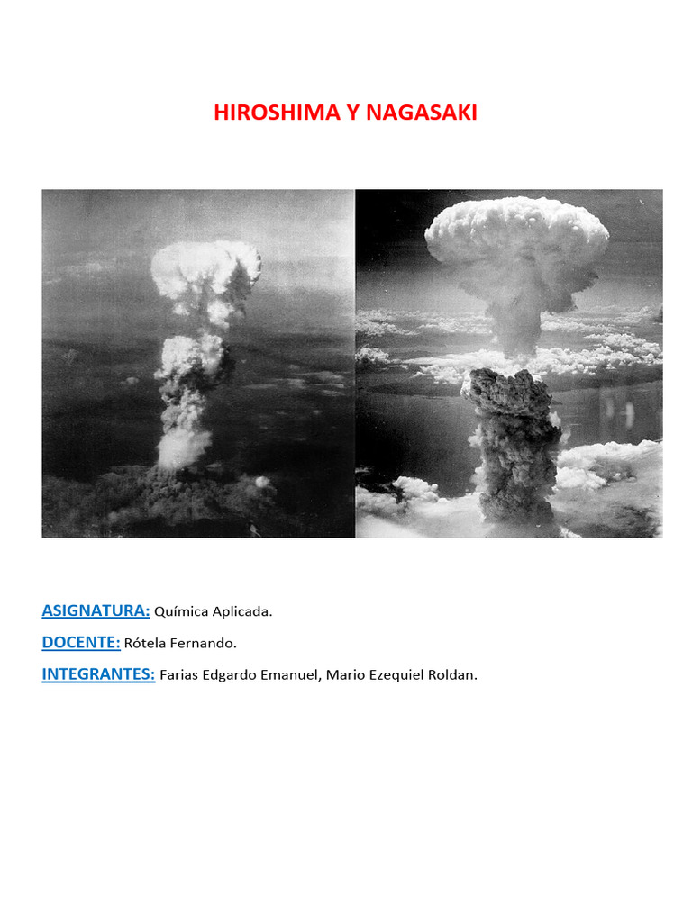 Impacto de Hiroshima y Nagasaki | PDF | Bombardeos atómicos de ...