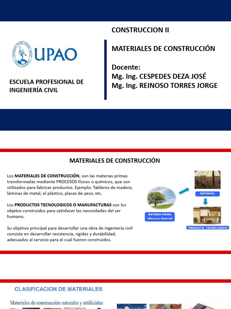 s01.s1.-Sesion 01 Construccion II - Materiales | PDF | Hormigón | Cemento