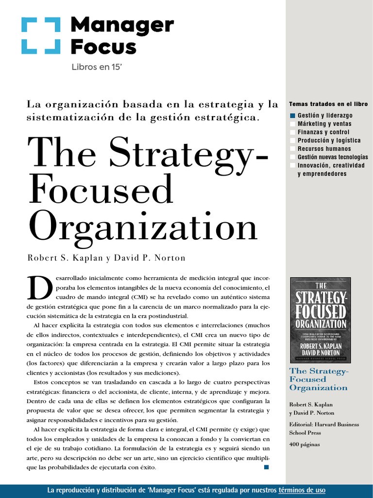 The Strategy Focused Organization | PDF | Business | Gestión estratégica