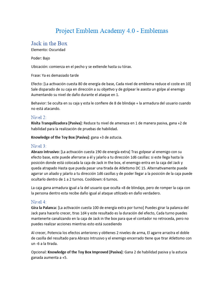 Emblemas - Project Emblem Academy 4.0 | PDF | Flecha | Mente