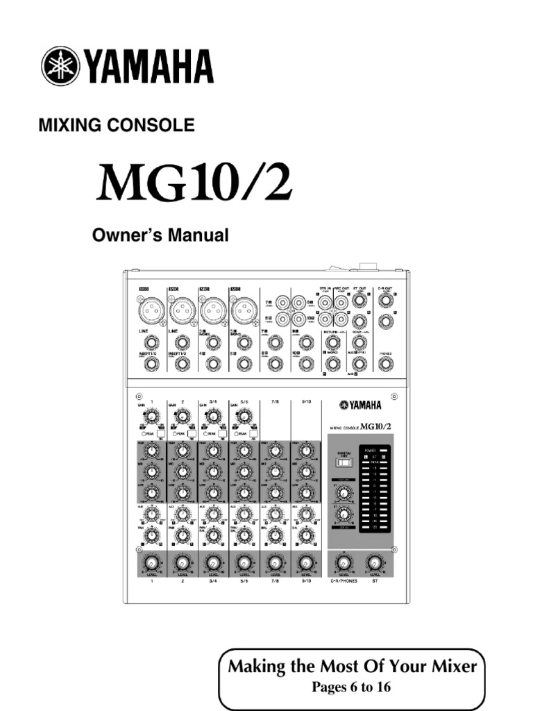 Manual de Usuario Yamaha MG10 (28 Páginas) | PDF