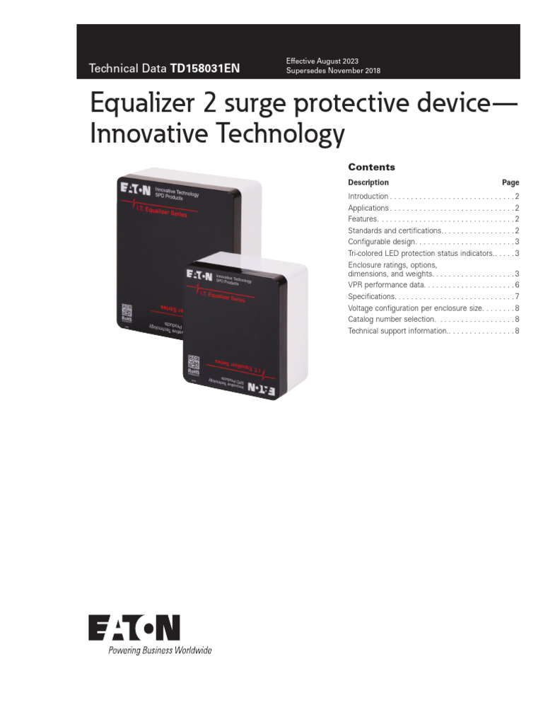 Eaton Innovative Technology Equalizer2 Techdata TD158031EN | PDF | Electrical Engineering ...
