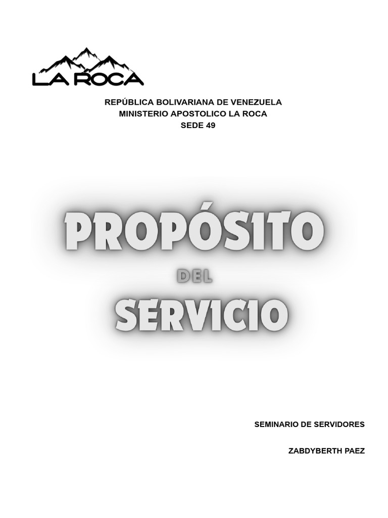 Propósito Del Servicio | PDF | Iglesia cristiana | Amor