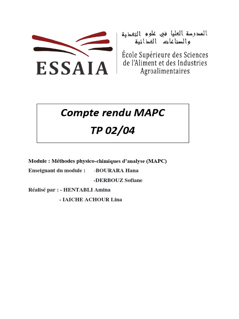 Mapc TP2-4 | PDF | Eau | Jus