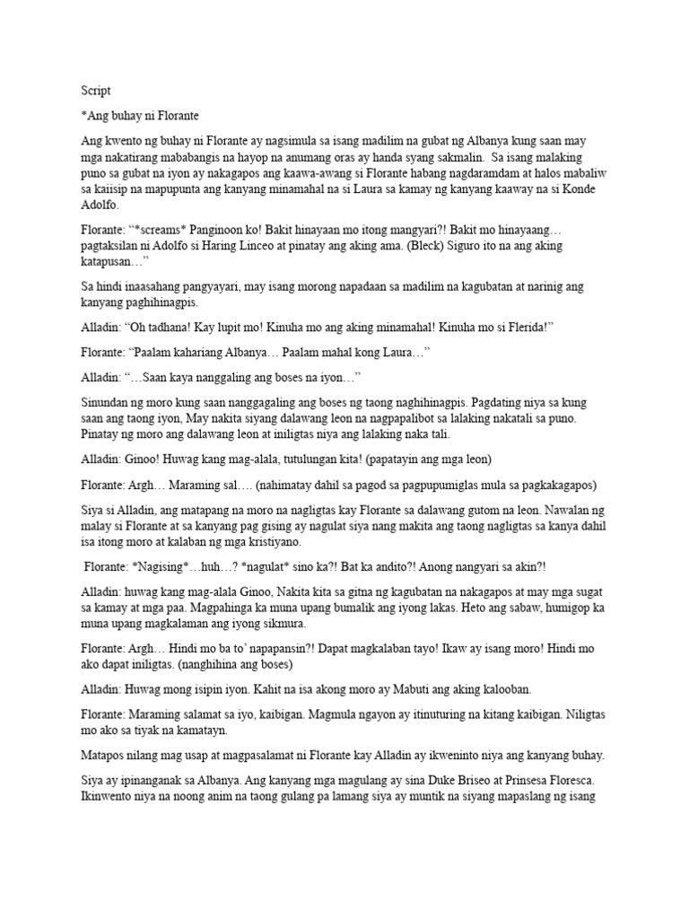 Script Florante at Laura | PDF