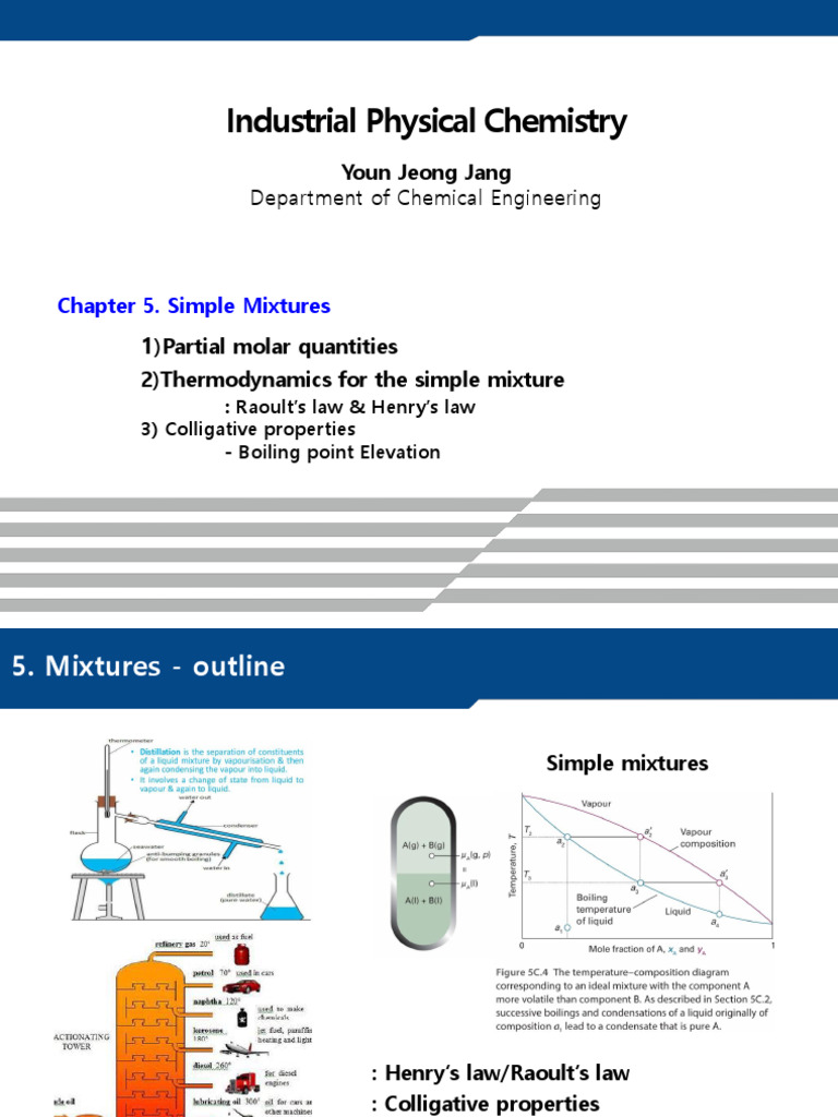 2021-물리화학-Chapter 5_simple mixtures | PDF | Quantity | Chemistry