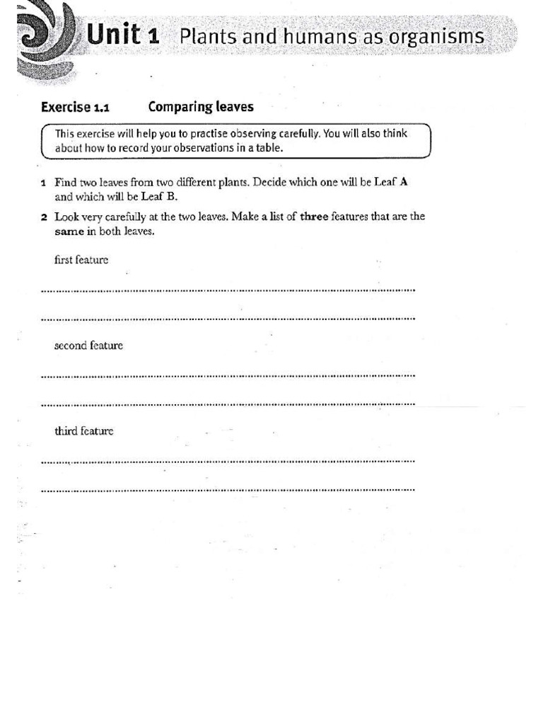 Unit 1- Plants and humans as organisms | PDF