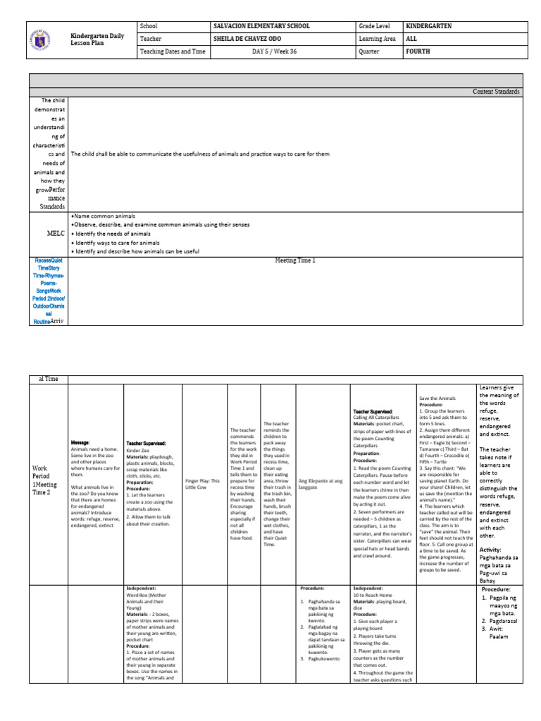 Kinder New DLL Week31 - Day5 | PDF