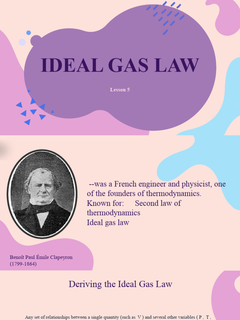 Lesson 5 - Ideal Gas Law | PDF | Gases | Mole (Unit)