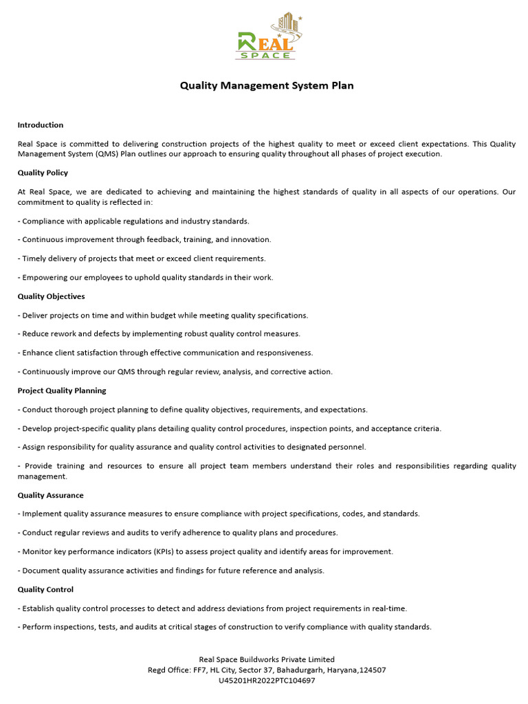 Quality Management Policy - RS | PDF | Quality Assurance | Quality ...