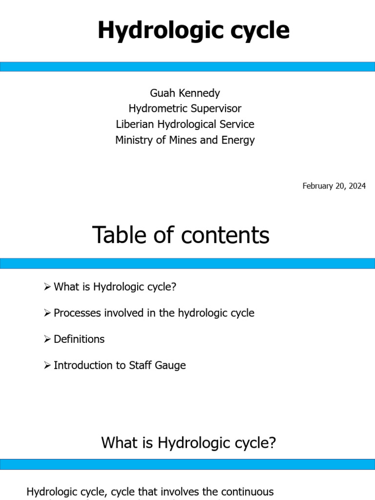 Understanding the Hydrologic Cycle | PDF | Water Cycle | Discharge ...
