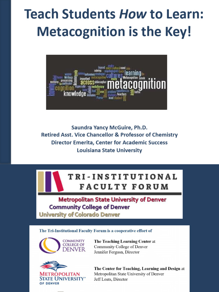 Mastering Metacognition for Student Success | PDF | Metacognition | Cognition