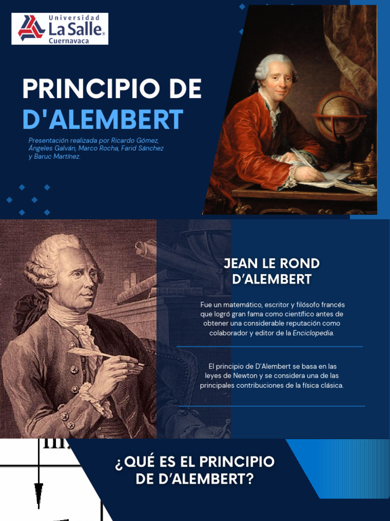 Principio de D'alambert | PDF | Cantidades fisicas | Movimiento (física)