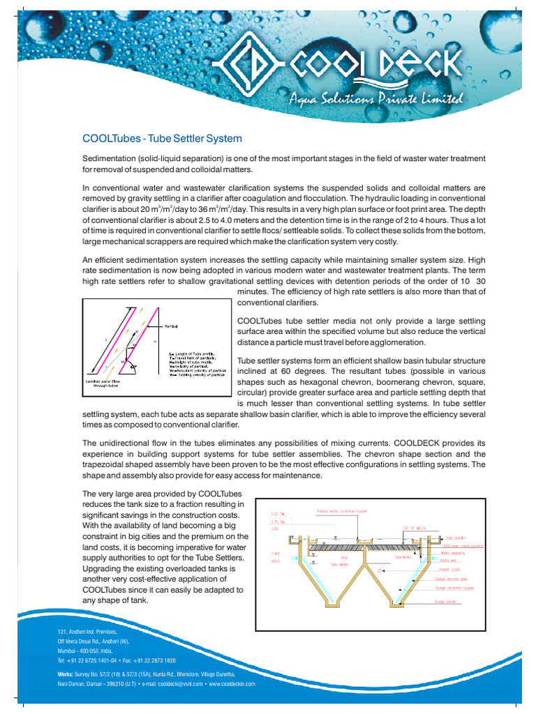 COOLTubes Tube Settler System Overview | PDF | Hydraulic Engineering ...