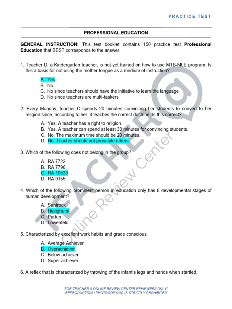 Blessing Question Profed | PDF | Educational Assessment | Learning