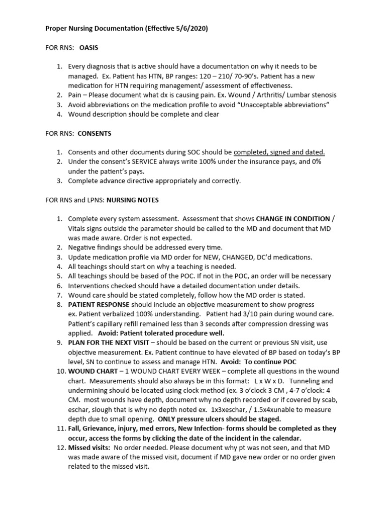 Proper Nursing Documentation | PDF | Nursing | Patient