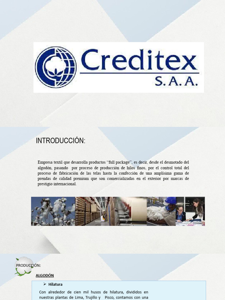 CREDITEX - Presentación | PDF | Textiles | Industria textil