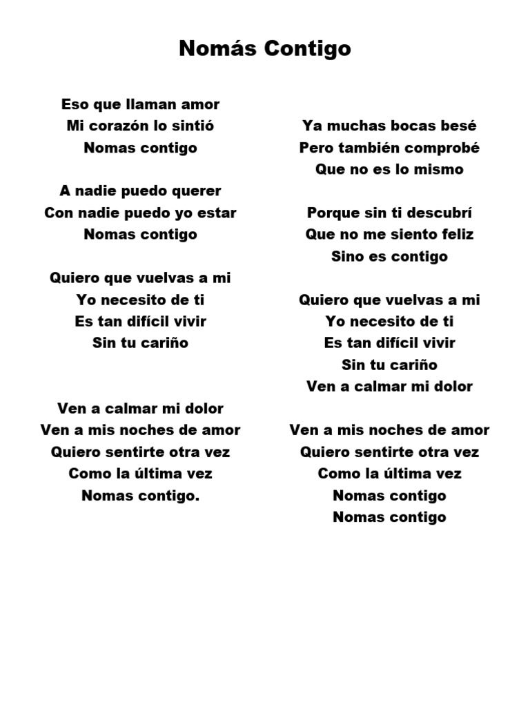 Nomás Contigo | PDF