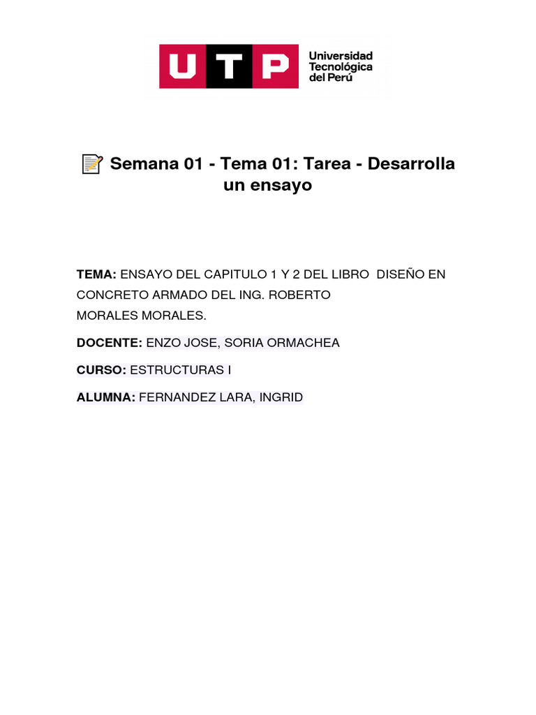 Ensayo Diseño En Concreto Armado Pdf